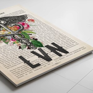 LVN With Flowers Print, Licensed Vocational Nurse Gift, Graduation Gift ...