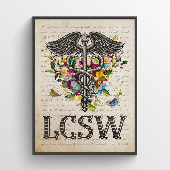 LCSW With Flowers Print Licensed Clinical Social Workers | Etsy