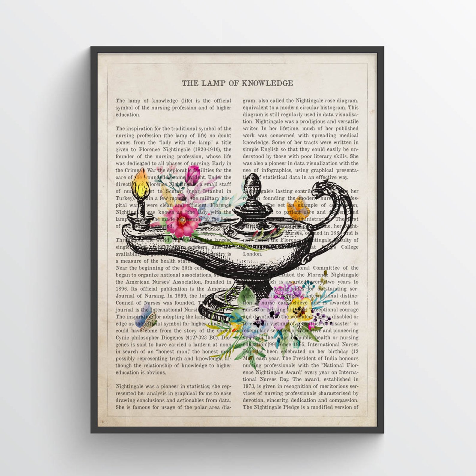 Lamp of Knowledge Print Nurses Lamp Art Florence Nightingale - Etsy