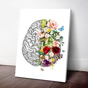 Cerebrum Anatomy Flower Print, Psychology, Neurologist Gift ...