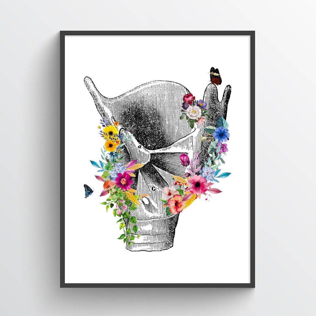 Larynx Anatomy Print, Speech Language Pathologist Gift, Larynx Art, SLP ...