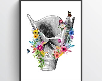 Larynx Anatomy Diagram Printable Wall Art Print Speech Language ...