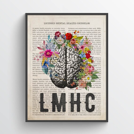 LMHC With Flowers Print Licensed Mental Health Counselor | Etsy
