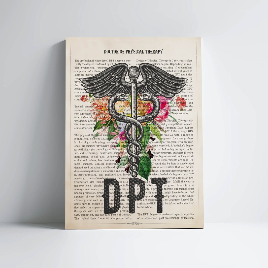 DPT With Flowers Print, Doctor of Physical Therapy Gift, DPT Graduation ...