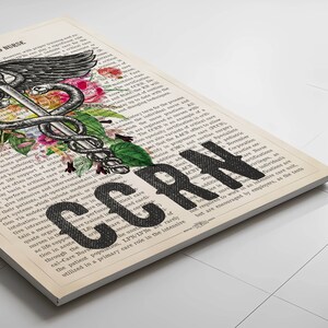 CCRN With Flowers Print, Critical Care Registered Nurse Gift, Gifts for ...