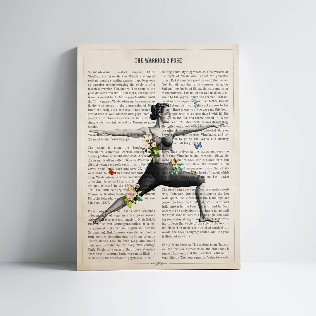 Warrior 2 Pose Poster Meditation Decor for Yoga Lover Gift Idea for ...