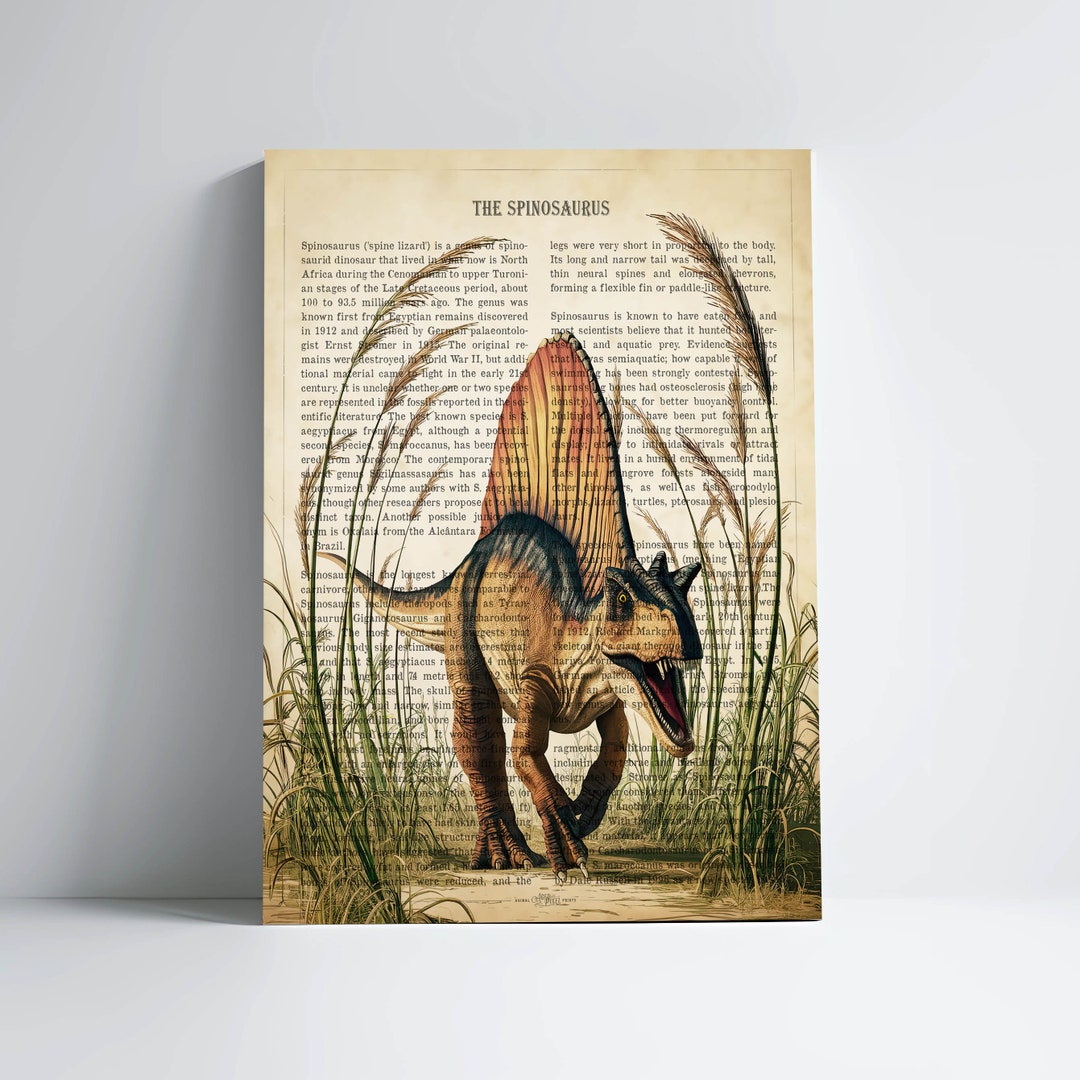 Spinosaurus Dinosaur Print, Kids Room Poster, Nursery Boy Art, Dino ...