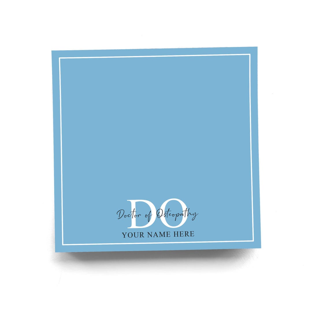 Personalized DO Sticky Note for Doctor of Osteopathy Note Pad Colorful ...