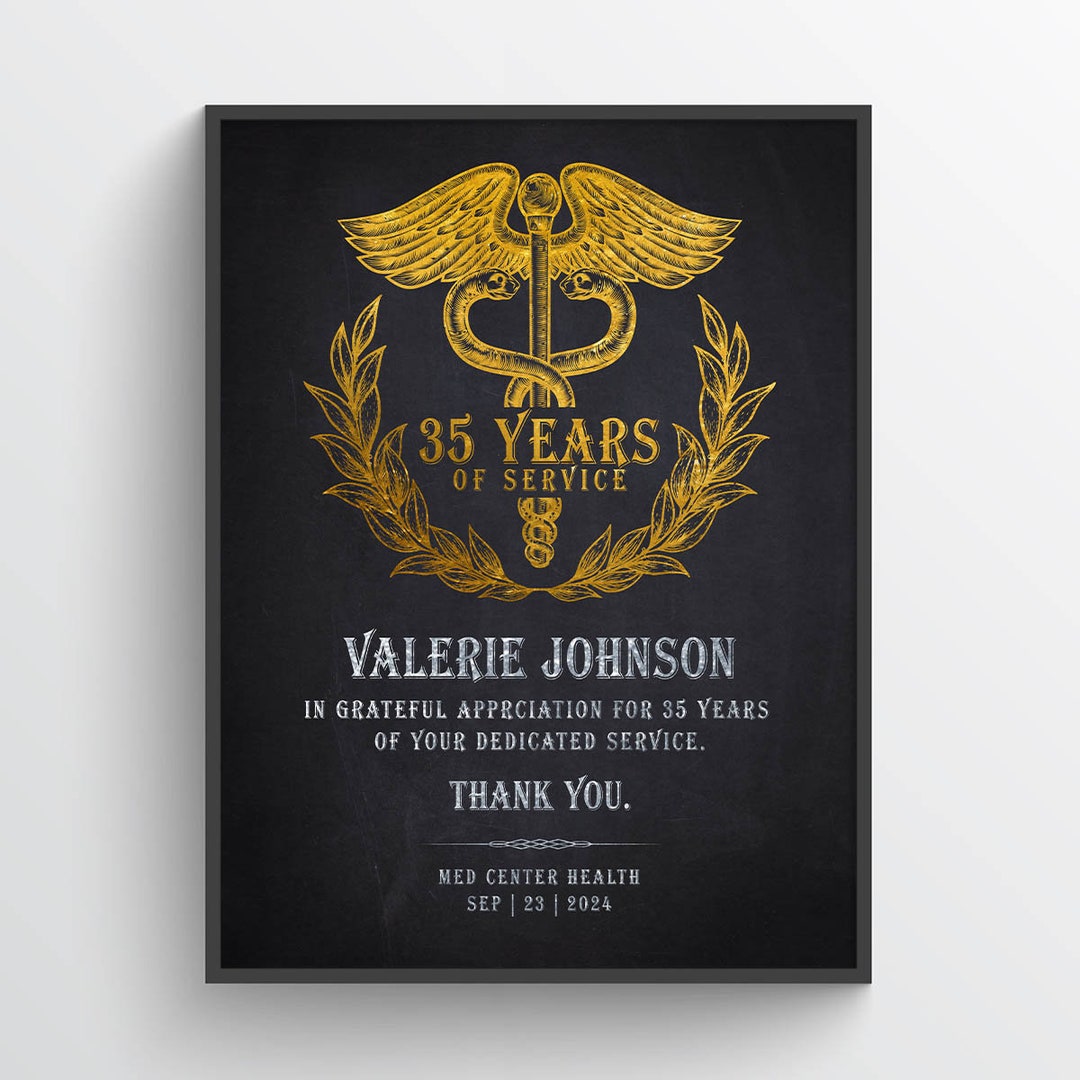 35 Years Work Anniversary Gift, Doctor Thank You Gift, Nurse ...