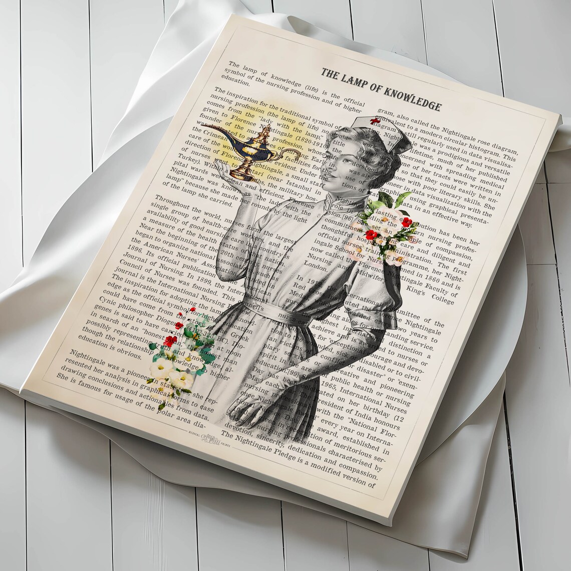 Lamp of Knowledge Print, Nurses Lamp Art, Florence Nightingale Lamp of ...