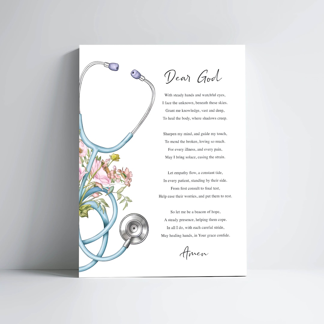 Doctors Prayer Gift, A Prayer for Doctors, Doctor Prayer for Health ...