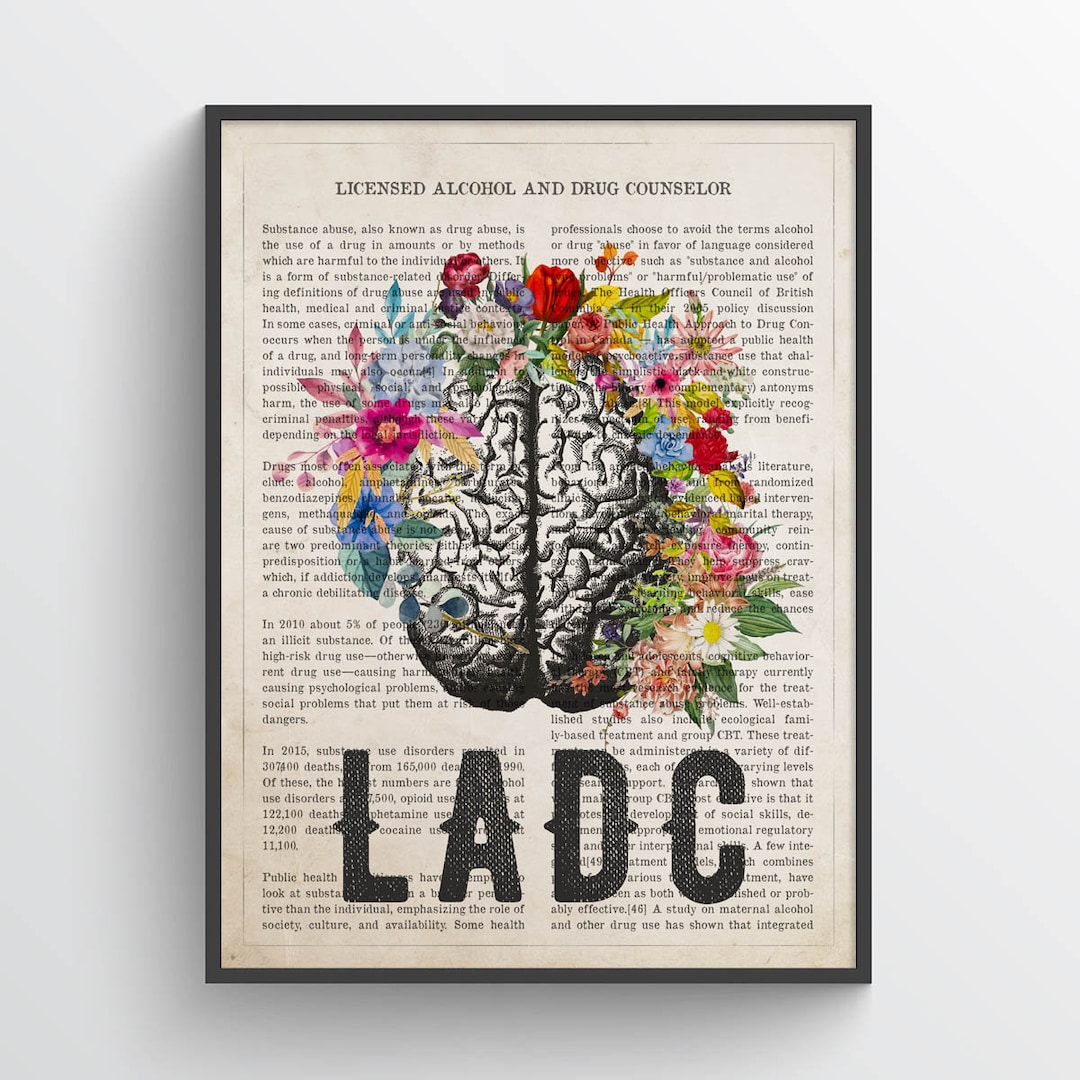 LADC With Flowers Print, Licensed Alcohol and Drug Counselor Gift ...