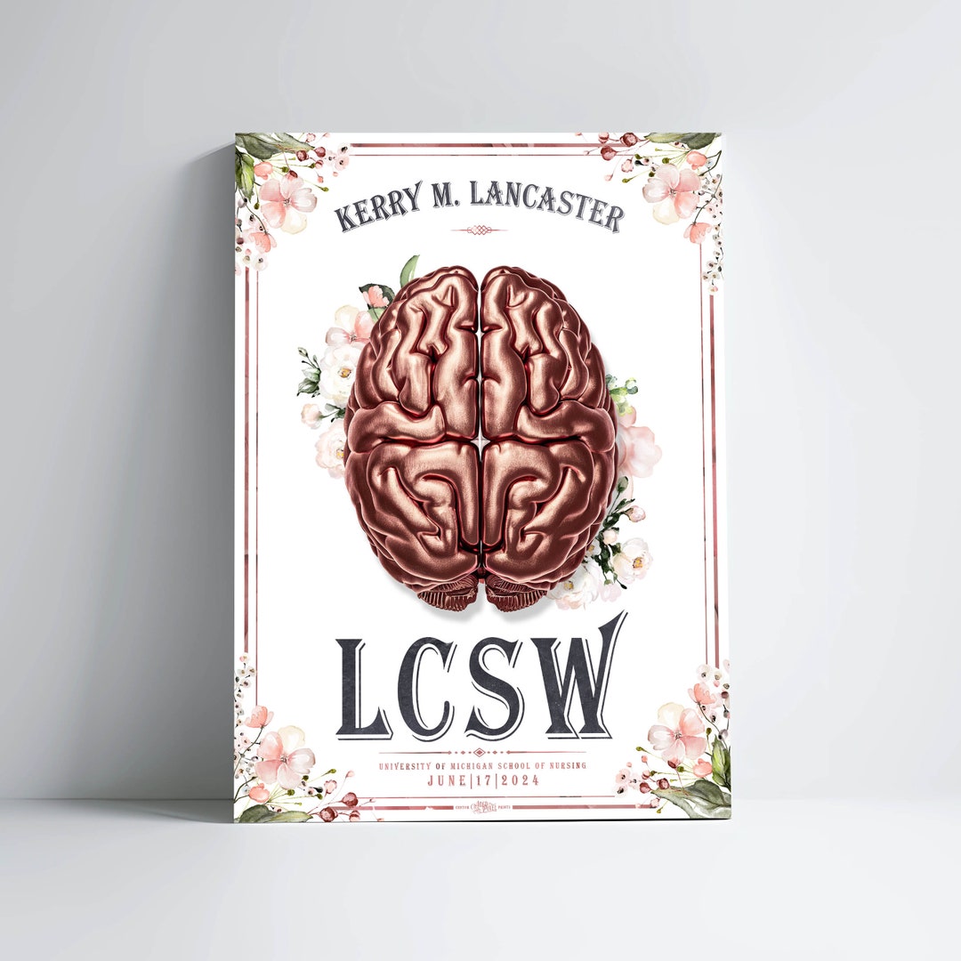 Custom LCSW Graduation Print, Personalized Licensed Clinical Social ...