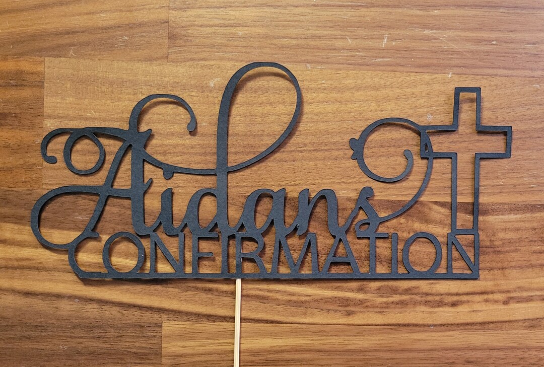 Cake Topper PERSONALIZED Confirmation | Cross | Party Supplies | Decor ...