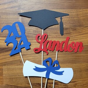 4 Piece personalized GRADUATION STICKS 2024 Cap Name Diploma ...