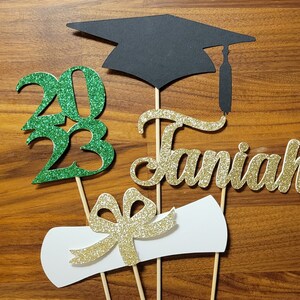 4 Piece personalized GRADUATION STICKS 2024 Cap Name Diploma ...