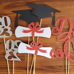 4 Piece personalized GRADUATION STICKS 2024 Cap Name Diploma ...