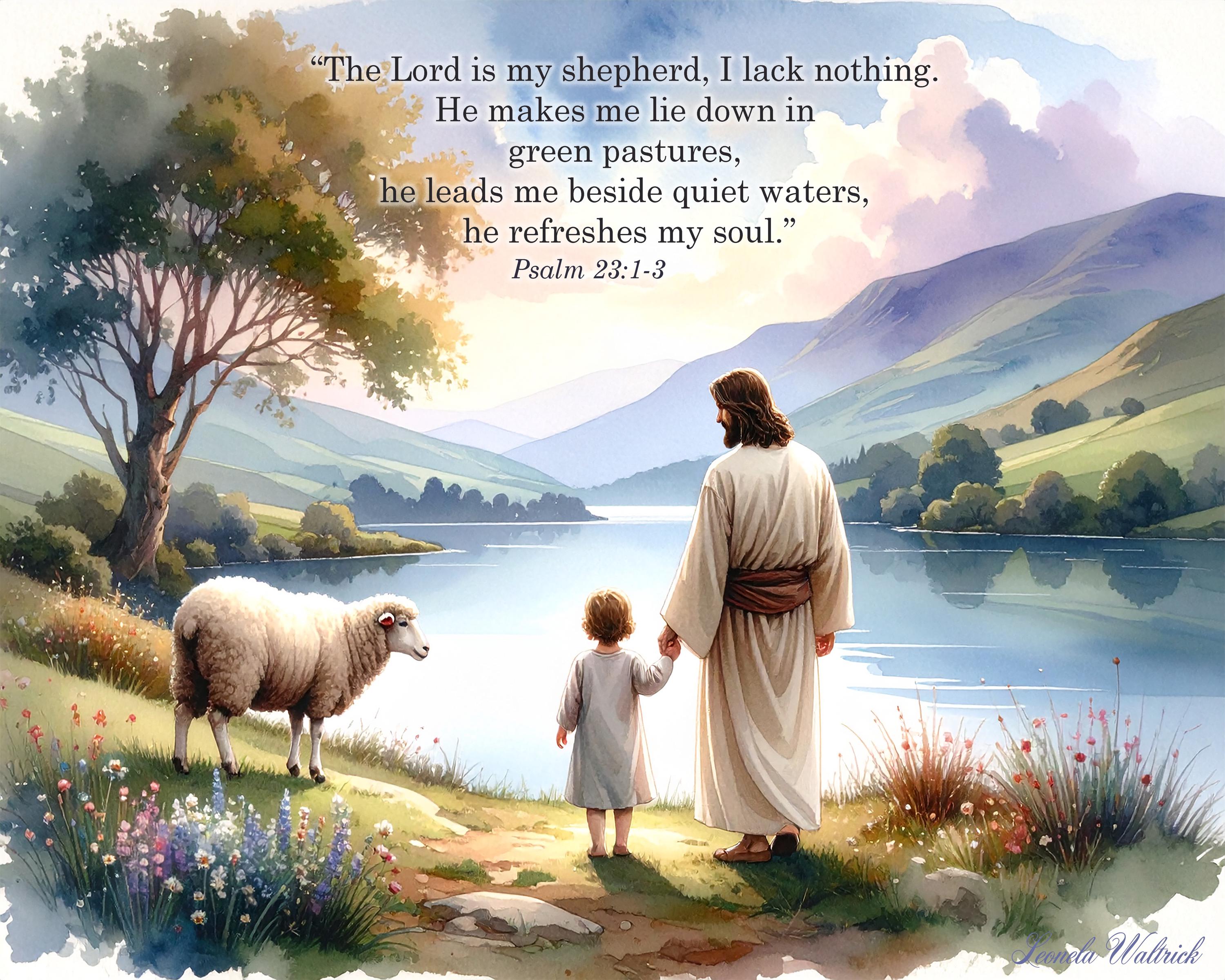 Psalm 23 Christian Canvas Art: Jesus, the Good Shepherd (20x24) - Etsy