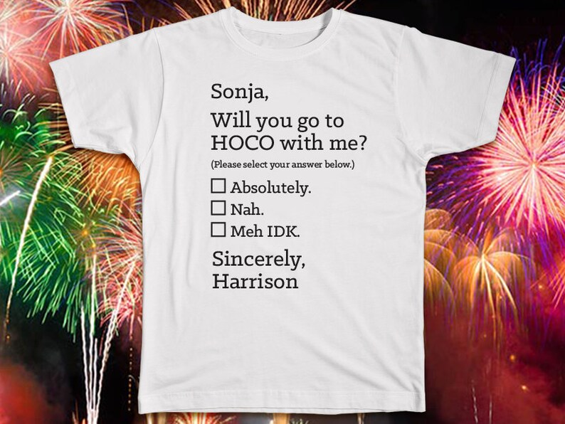 Will You Go to HOCO With Me Homecoming Invitation T Shirt - Etsy