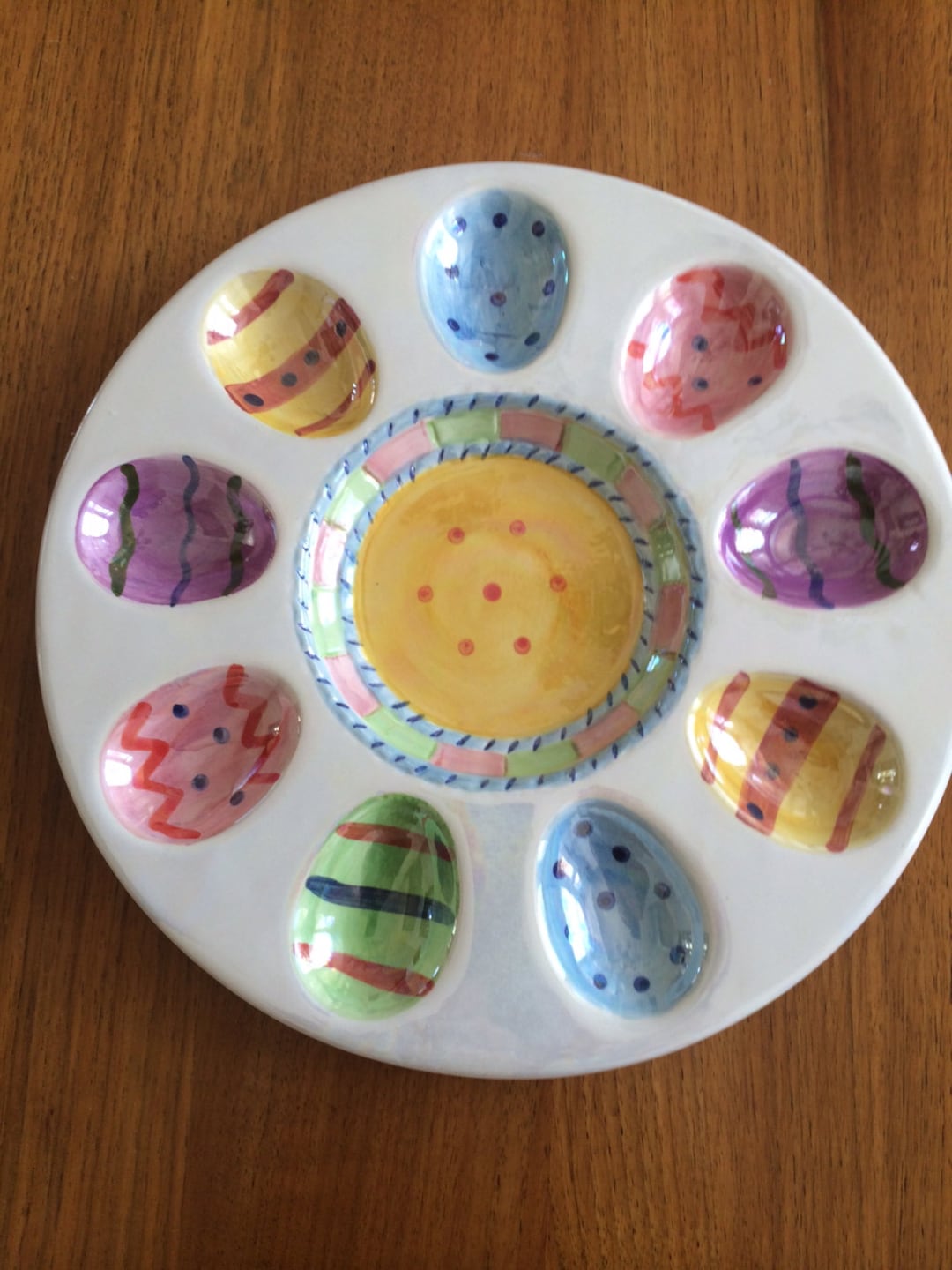 Handpainted Ceramic Easter Egg Plate - Etsy