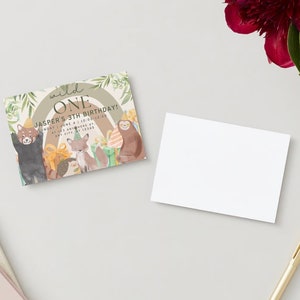 Editable Animal Birthday Card Template, Digital File , Woodland Animals ...