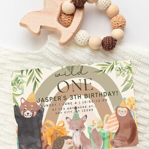 Editable Animal Birthday Card Template, Digital File , Woodland Animals ...