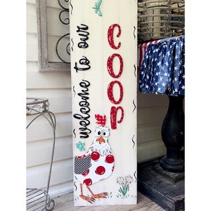 DIY Craft Kit Laser Cut Chicken Coop Porch Leaner Design Only Welcome ...