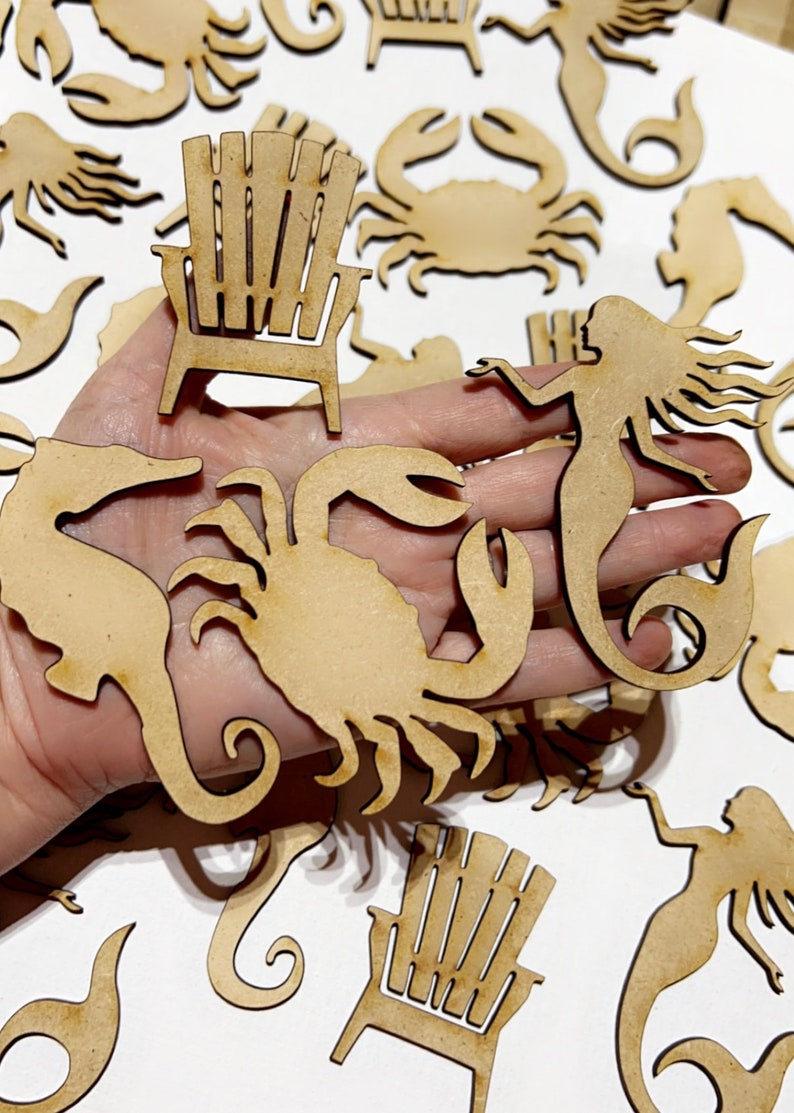 Seahorse Laser Cut Outs Beach Craft Supplies - Etsy