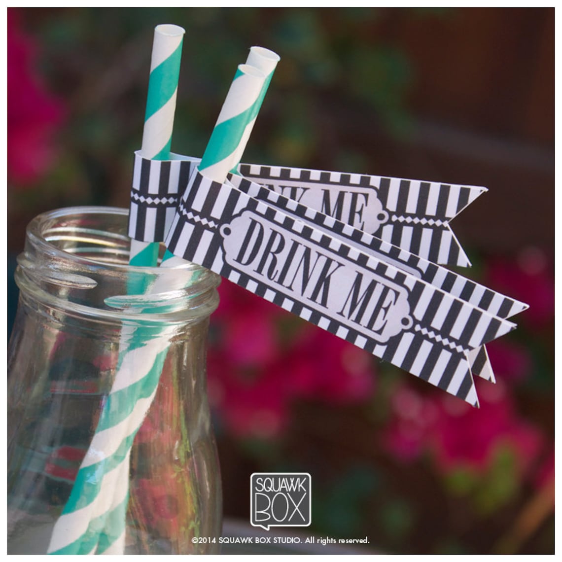 Straw Flags – Drink Me – Printable Straw Flags by Squawk Box Studio ...