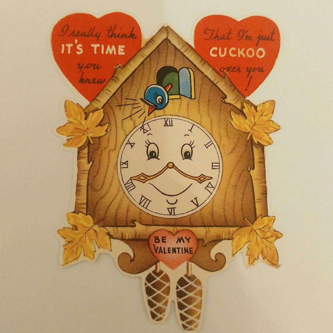 Vintage Kitsch Cuckoo Clock Valentines Sticker 1940s | Etsy