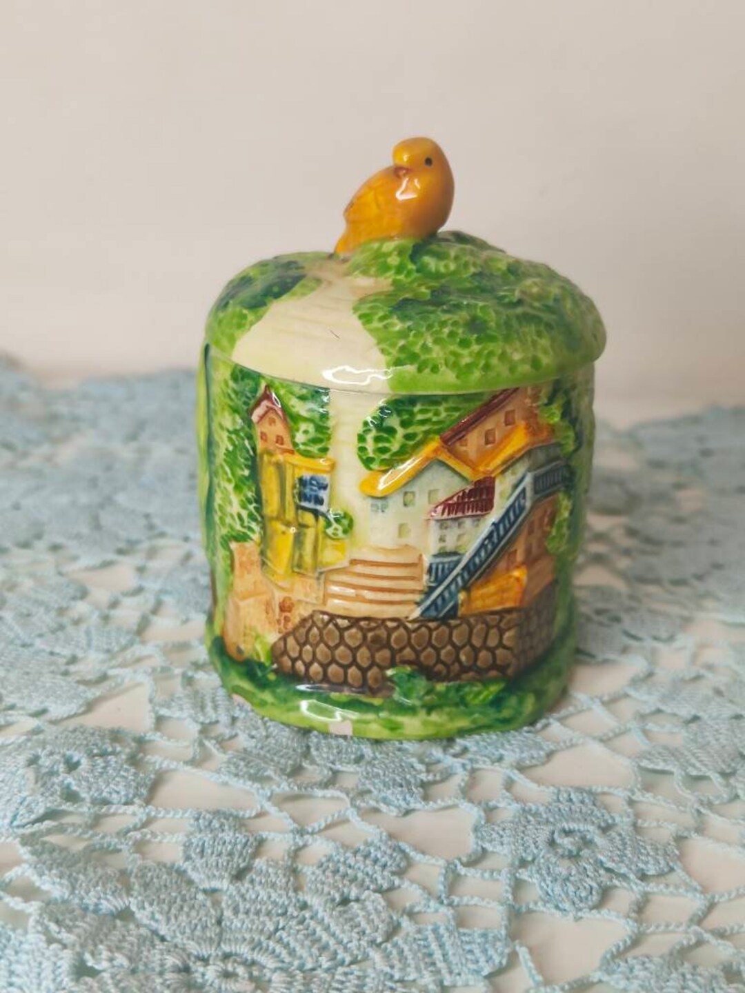 Vintage Marutomoware Round Bird Compote or Jam Jar Shabby Chic - Etsy