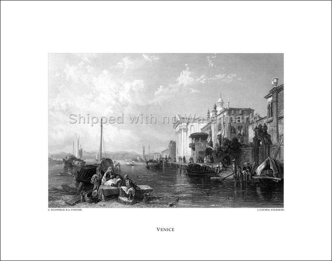 VENICE by C. Stanfield, R.A. 19th Century English Engraving ...