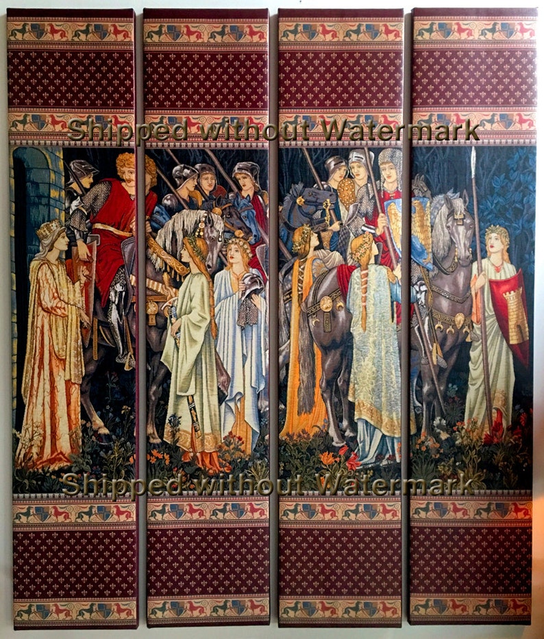DEPARTURE of the KNIGHTS by Edward Burne-jones Giclée Print on Canvas ...