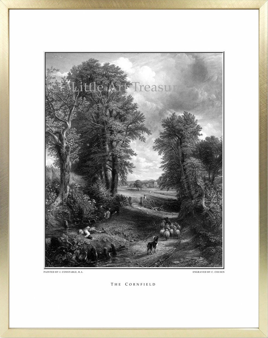 THE CORNFIELD by J. Constable, R.A. 19th Century English Engraving ...