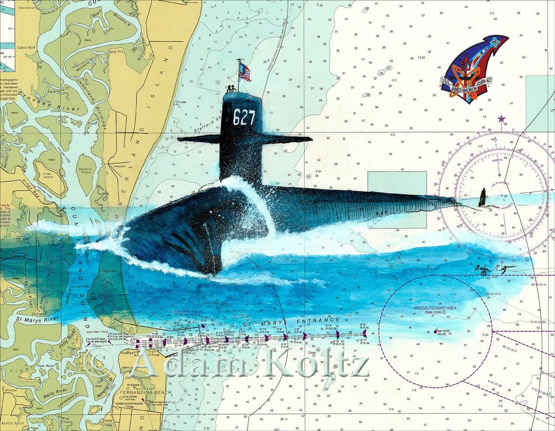 USS James Madison SSBN 627 Nuclear Submarine Museum Quality Giclée ...