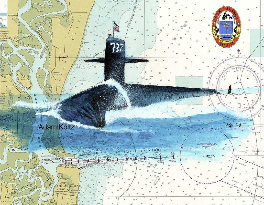 USS Alaska SSBN-732 Ohio-class Submarine Museum Quality Giclée Print of ...
