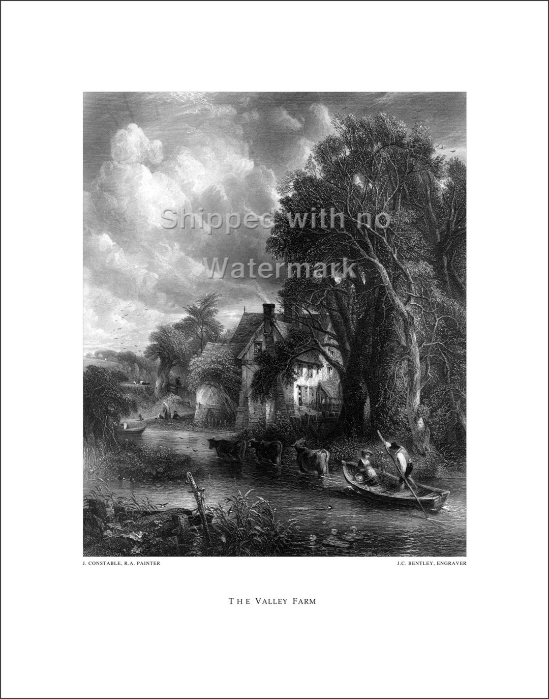 The Valley Farm by J. Constable, R.A., 19th Century English Engraving ...