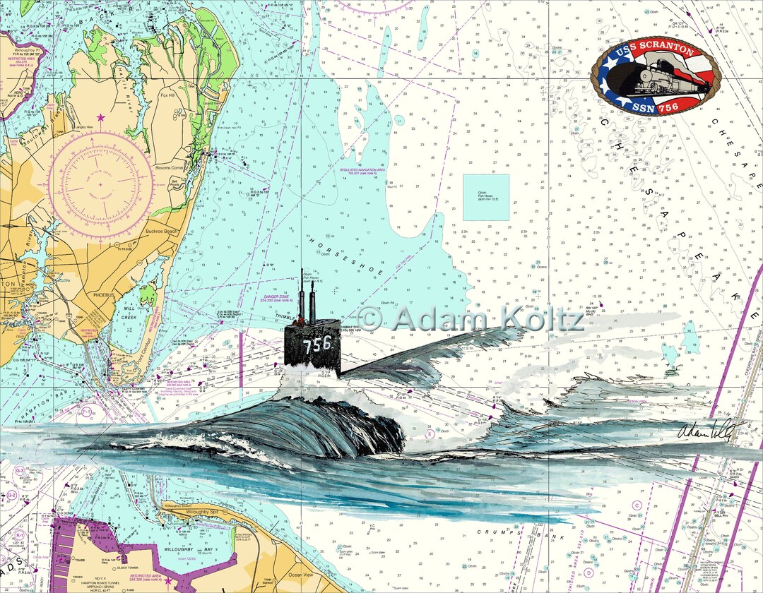 USS Scranton SSN-756 Submarine Museum Quality Giclee Print of ...