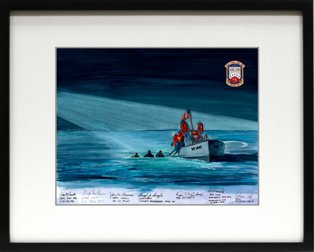 USS Kirk DE-1087 Vietnam War Night Rescue Following Helicopter Crash ...