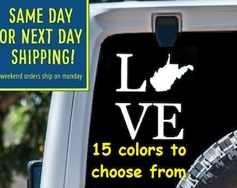 West Virginia Car Decal - Etsy