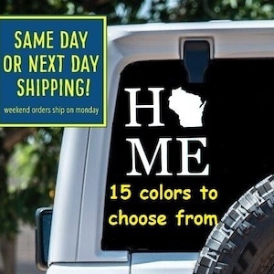 WISCONSIN HOME Car Window STICKER Decal Wisconsin Home Laptop - Etsy