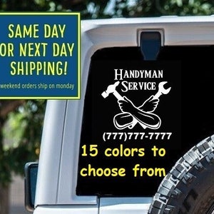 CUSTOM HANDYMAN SERVICE Sticker Decal Car Window MacBook iPad Laptop ...