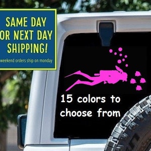 FEMALE SCUBA DIVER Car Window Sticker Decal Female Scuba Diver - Etsy