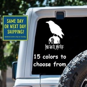 NEVERMORE RAVEN STICKER Decal Car Window MacBook Laptop Tablet iPad ...