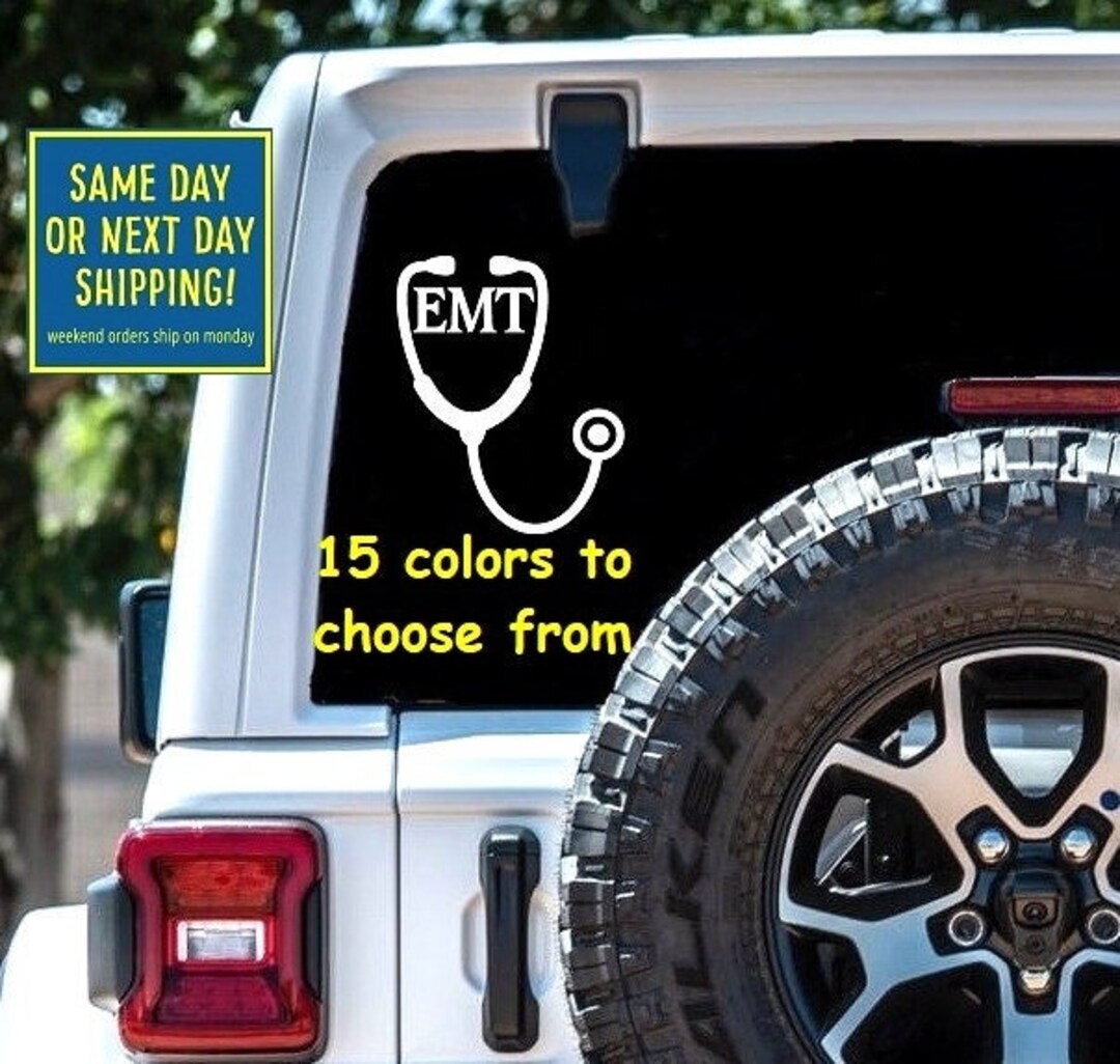 EMT Stethoscope Sticker Decal Car Window MacBook iPad Laptop Water ...
