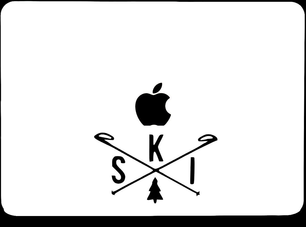 SNOW SKI POLES Sticker Decal Car Window MacBook iPad Laptop Water ...