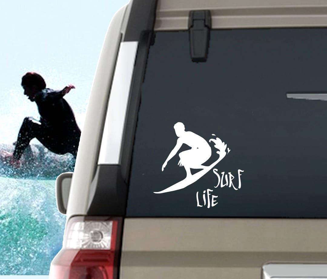 MALE SURFER Surf Life Sticker Decal Car Window MacBook Laptop Tablet ...