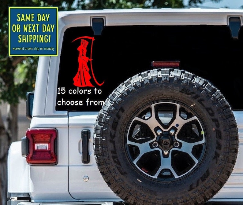 Grim Reaper Car Window Sticker Decal Grim Reaper Decal Sticker - Etsy