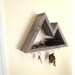 13x9x4 TWO PEAK MOUNTAIN Wooden 5 Key Holder Shelf Rustic Mountain Key ...