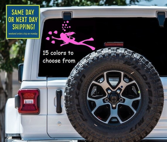 Female SCUBA Diver Car Window STICKER DECAL Female Girl Scuba | Etsy